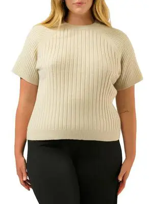 ESTELLE Ribbed Raglan Sleeve Sweater