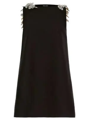 Oscar De La Renta Sequin-embellished Open-back Mini Dress - Black