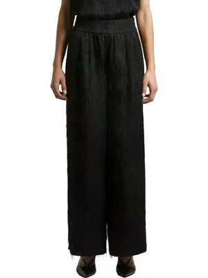 Peserico Elastic-waist Fringed-hem Trousers - Black