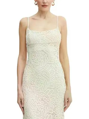 Bardot Lace-patterned Midi Dress - Neutrals