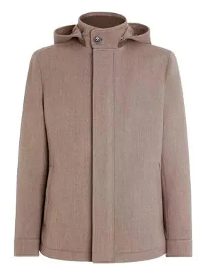 Zegna Concealed-fastening Hooded Jacket - Brown