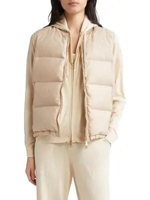 Eleventy Wool-blend Puffer Vest - 02 Sand