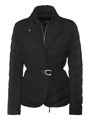 MOORER Belted Quilted Jacket - Black