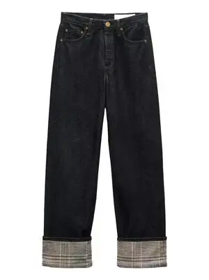 Rag & Bone Shea Checked-cuff Jeans - Blue