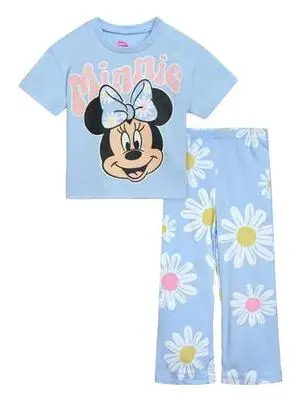 Disney Minnie Mouse T-shirt & Leggings Set - Sky Blue/ Daisies