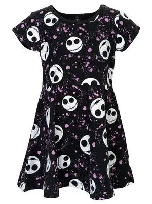 Disney Printed Skater Dress - Nightmare Before Christmas