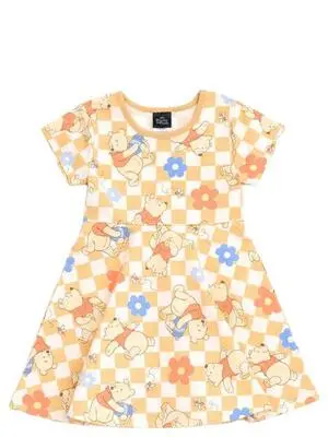 Disney Printed Skater Dress - Winnie The Pooh Yellow