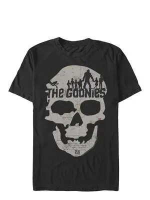 THE GOONIES Skull Map Logo Graphic T-shirt - Black
