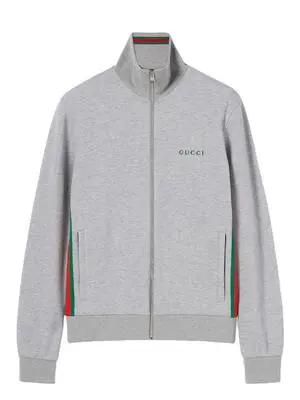 Gucci Cotton Piquet Double Zip Jacket - Grey