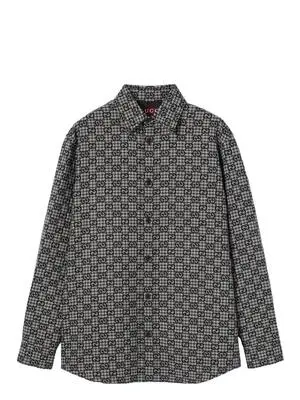 Gucci Gg Gingham Cotton Wool Jacquard Shirt - Grey