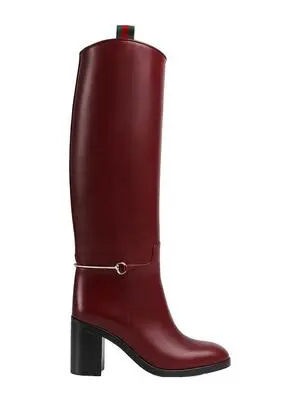 Gucci Leather Boots With Horsebit - Bordeaux
