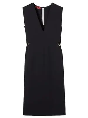 Gucci Satin Dress With Horsebit Detail - Black