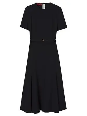 GUCCI Satin Dress With Double G Belt