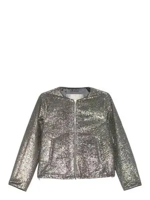 Herno Sequin Embellished Zip-up Jacket - Grey