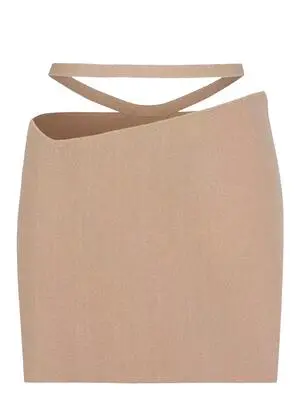 ANDREĀDAMO Waist-strap Mini Skirt - Neutrals