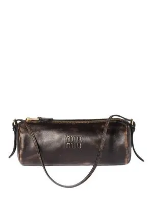Miu Miu Nappa Leather Pouch - Coffee