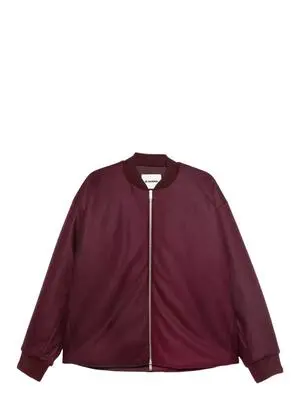 JIL SANDER Zip-up Wool Bomber Jacket - Red