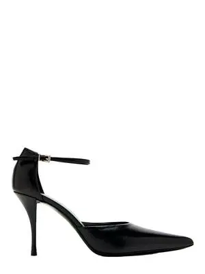 JUDE 90mm Ankle-strap Court Pumps - Black