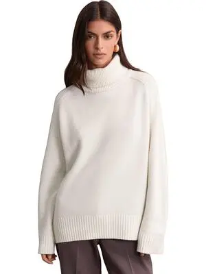 REISS Wool-cashmere Roll-neck Jumper - Cream