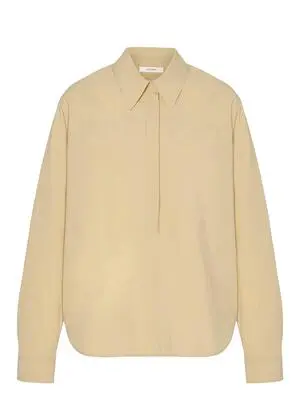 THE ROW Margan Cotton Polo Shirt Beige