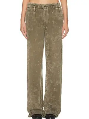 R13 Double Pleat Sweatpant - Acid Olive Green