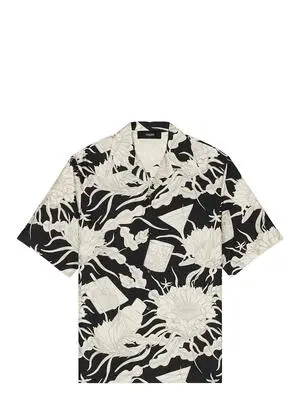 Amiri Floral Bowling Shirt - Black