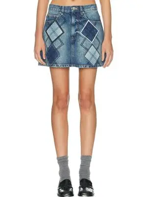 Marc Jacobs Argyle Patchwork Mini Skirt - Bright Indigo