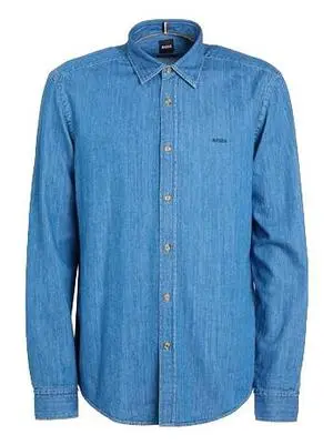 BOSS Denim Shirt Size Organic Cotton - Blue