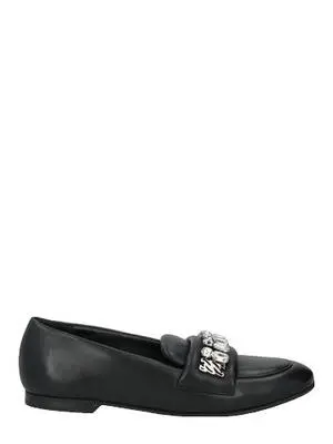 Casadei Leather Loafers With Appliqués - Black