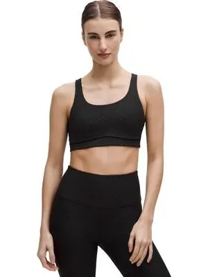Lululemon Energy Jacquard Bra Medium Support, B–d Cups Trace Texture Black