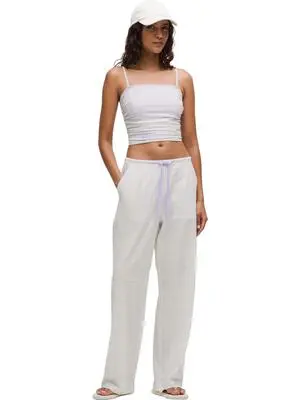 Lululemon Seersucker Check Mid-rise Pull-on Pant - Blister Check Butter Cream Lavender Frost