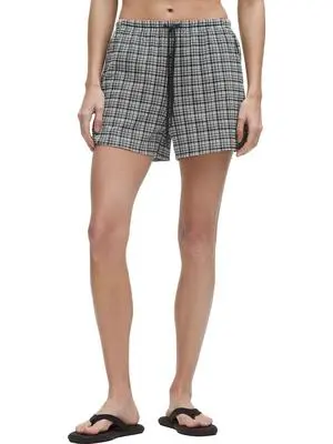 Lululemon Seersucker Check Mid-rise Pull-on Short 3 - Blister Check White Black