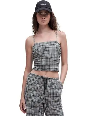 Lululemon Seersucker Check Strappy Tank Top - Blister Check White Black