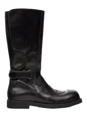 MAISON MARGIELA Leather Biker Boots - Black