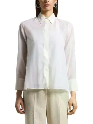 Peserico Embroidered-collar Shirt - White