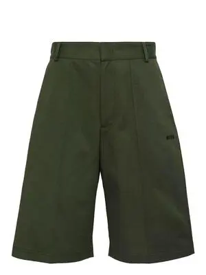 MSGM Logo-embroidered Bermuda Shorts - Green