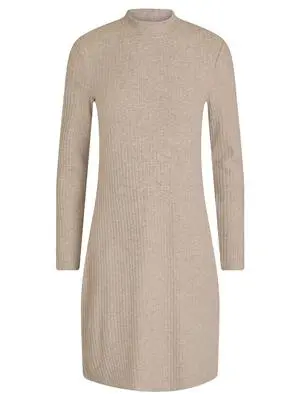 Vince Ribbed Knit Mini Dress - Beige