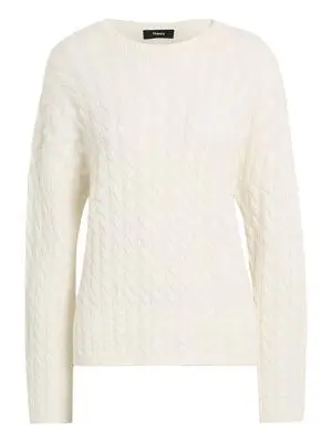 Theory Karenia Cable-knit Merino Wool-blend Sweater - Ivory