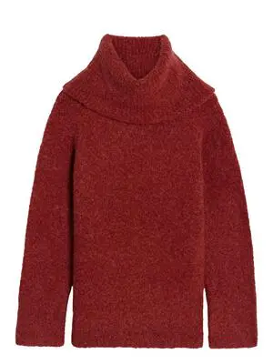 Vince Brushed Bouclé-knit Turtleneck Sweater - Brick