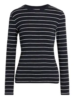 Vince Striped Cotton And Modal-blend Jersey Top - Navy
