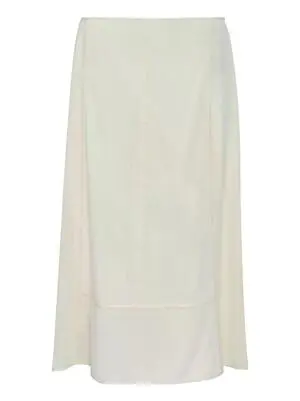 JIL SANDER Crepe Fluid Midi Skirt - Neutrals