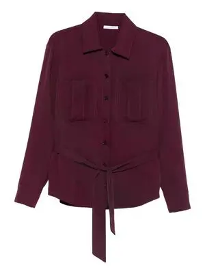 Patrizia Pepe Self-tie Belt Long-sleeve Shirt - Red