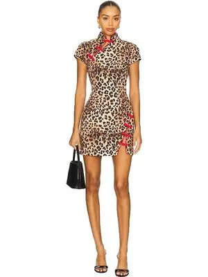 SAU LEE SAU LEE Leopard Print Mini Dress