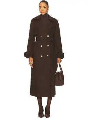 SAU LEE Nevada Trench Coat - Espresso
