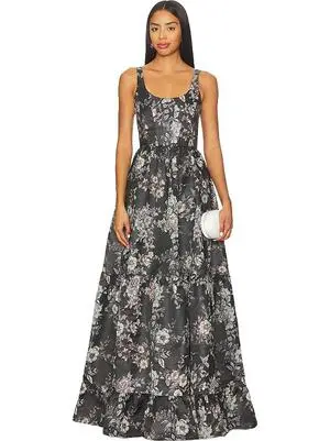 V. CHAPMAN Avery Gown - Black Lilibet Brocade