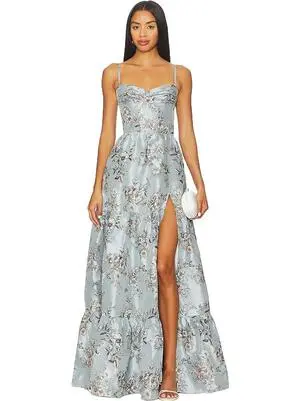 V. CHAPMAN Lucetta Gown - Light Blue Lilibet Brocade