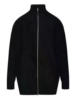 MAISON MARGIELA Zip-front Ribbed Jacket - Black