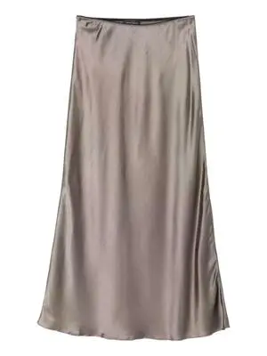 ROBERTO COLLINA Satin Midi Skirt - Neutrals
