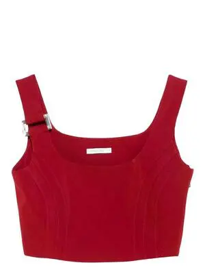 Patrizia Pepe Seamed-panel Zip-fastening Top - Red