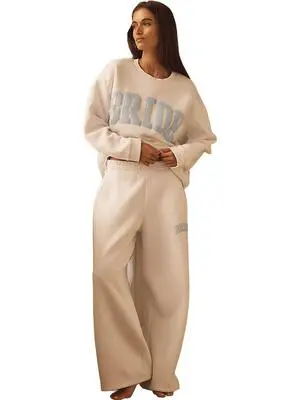 Anthropologie Embroidered Sweatpants - White